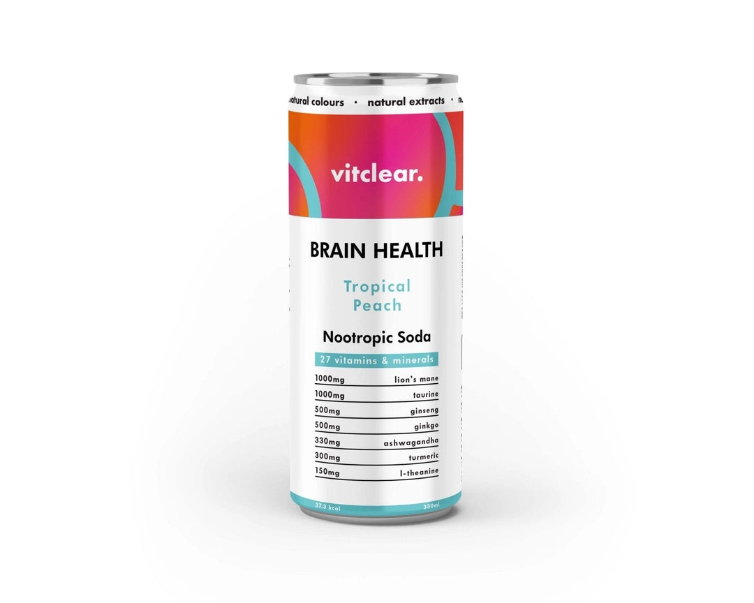 Brain Health Nootropic Soda (Tropical Peach) by VitClear – Vapour Central